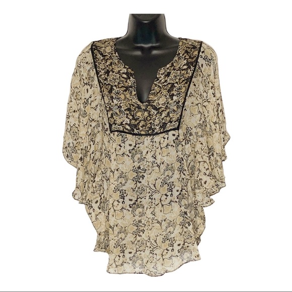 Zara | Tops | Zara Basic Collection Chiffon Floral Top S | Poshmark